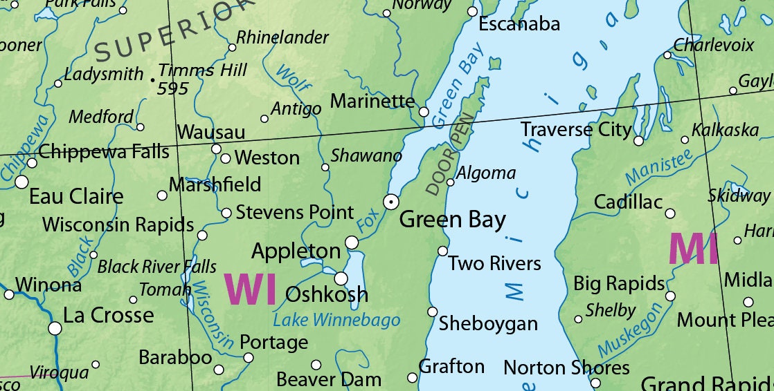 Physical Map of the United States meters adobe Illustrator, PDF: Vector ...