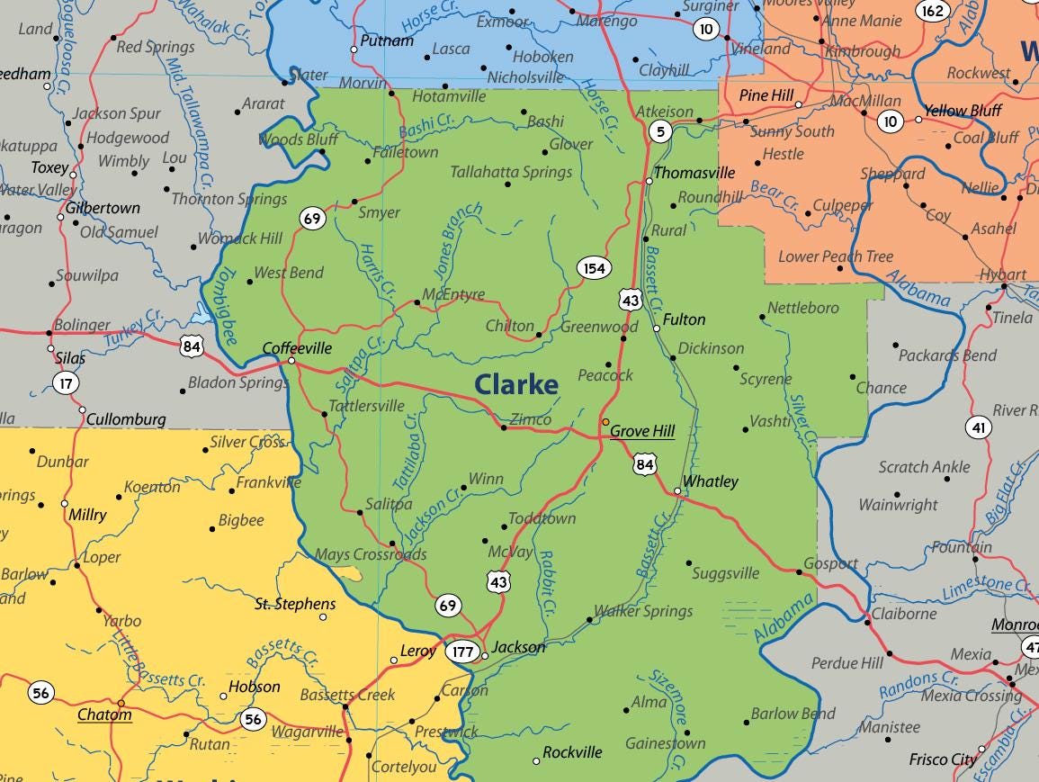 Political Map of Alabama (adobe Illustrator, PDF) - Etsy