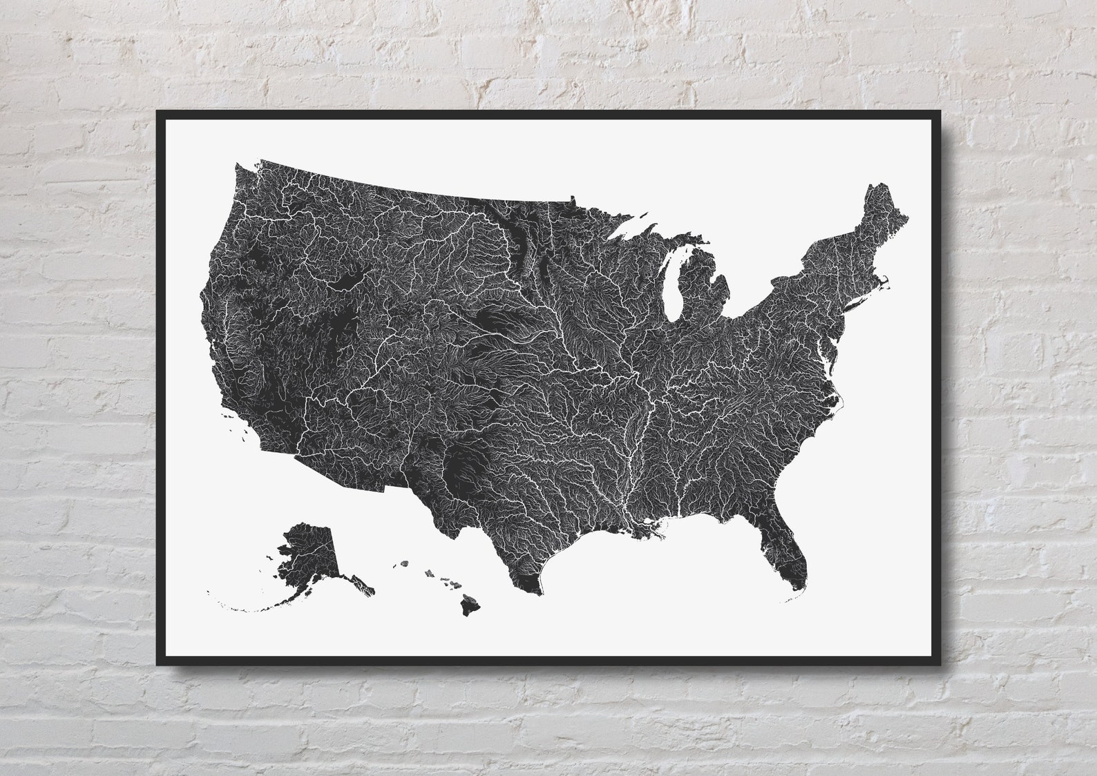 Printable United States River Map - Etsy