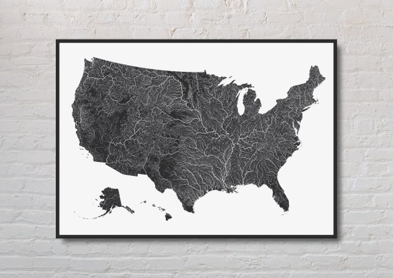 Printable United States River Map | Etsy