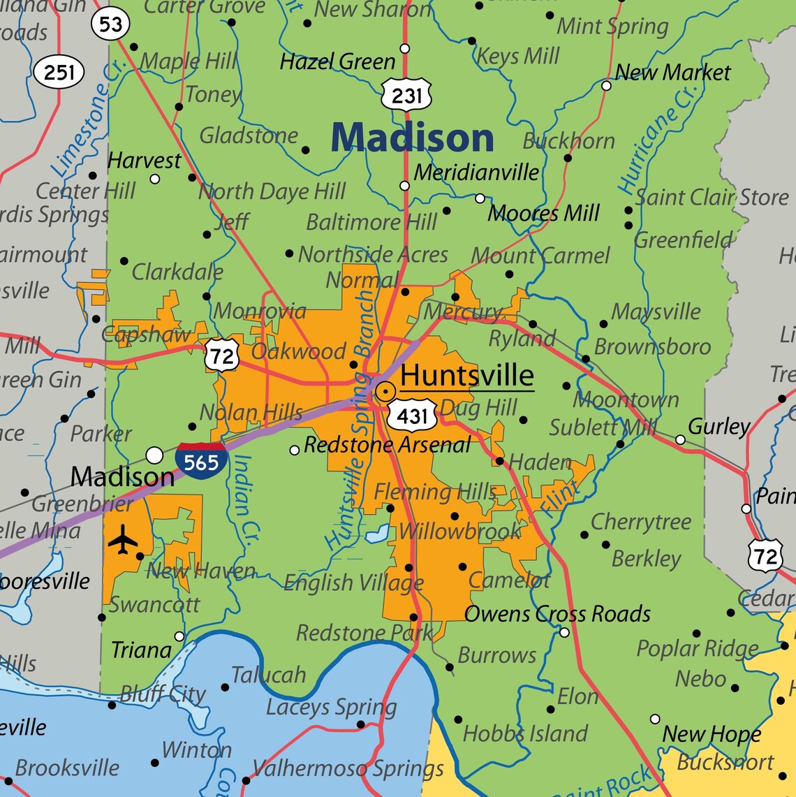 Political Map of Alabama (adobe Illustrator, PDF) - Etsy