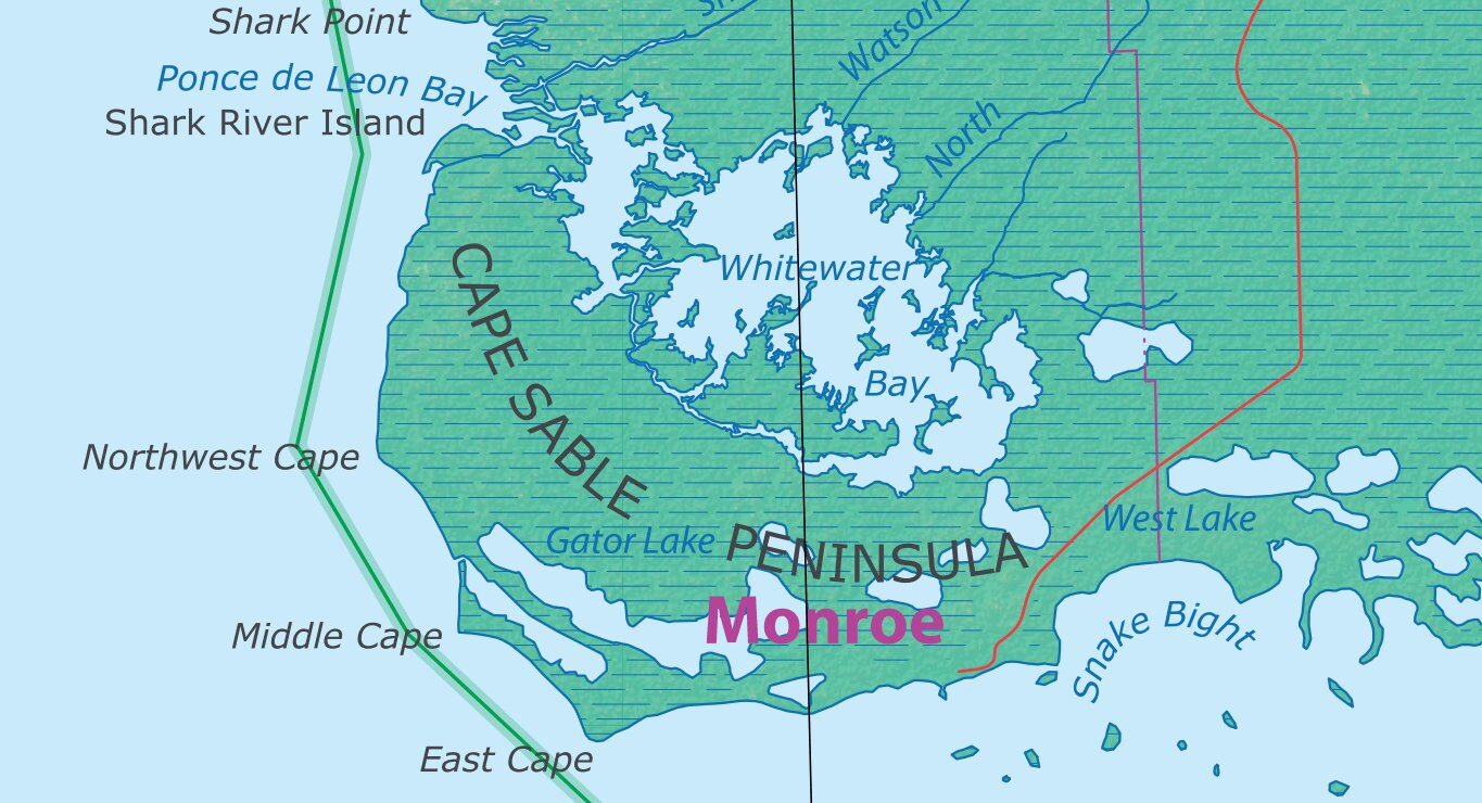 Physical Map of Florida feet adobe Illustrator PDF: - Etsy