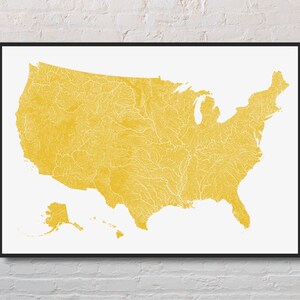 Printable United States River Map - Etsy