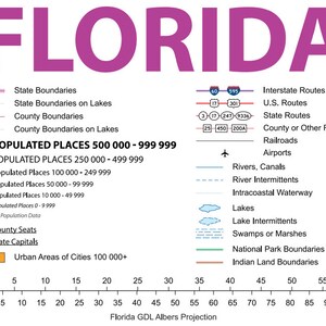 Political Map of Florida adobe Illustrator, PDF: Vector, Printable ...