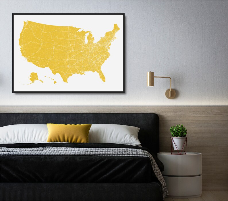 Printable United States Road Map - Etsy
