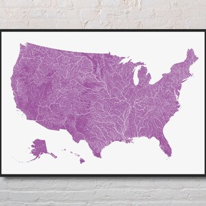 Printable United States River Map - Etsy
