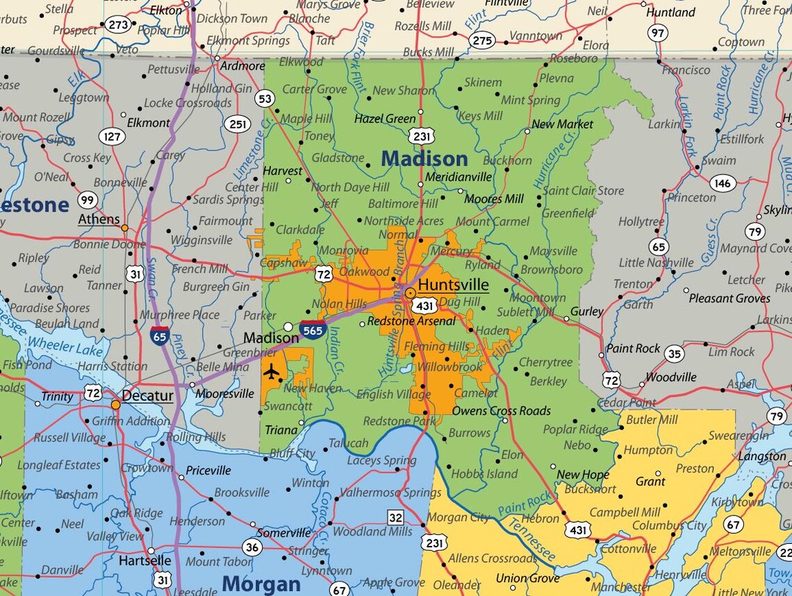 Political Map of Alabama (adobe Illustrator, PDF) - Etsy