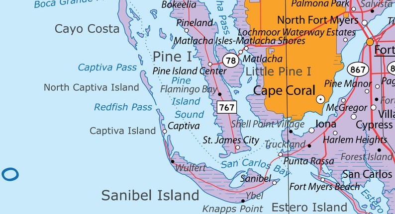 Political Map of Florida adobe Illustrator, PDF: Vector, Printable ...
