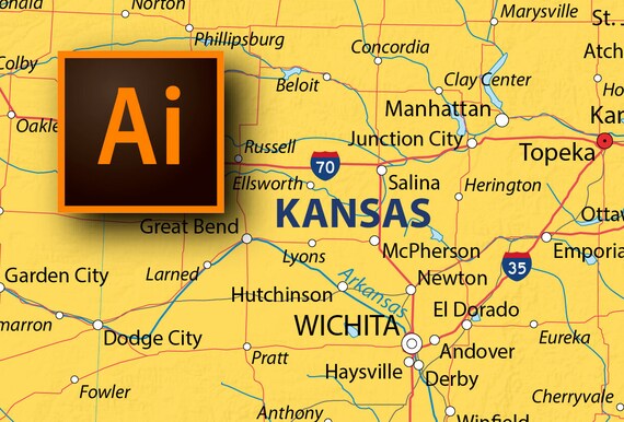 US Vector Map adobe Illustrator - Etsy