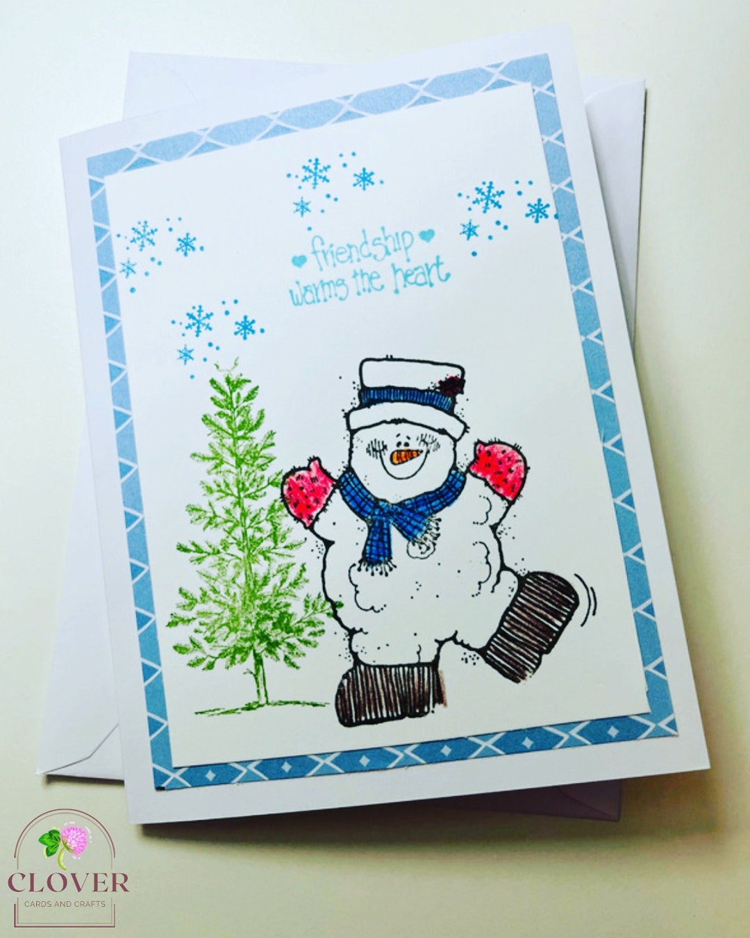 Snowman Greeting Card | Winter | Snowman | Friendship Warms the Heart ...