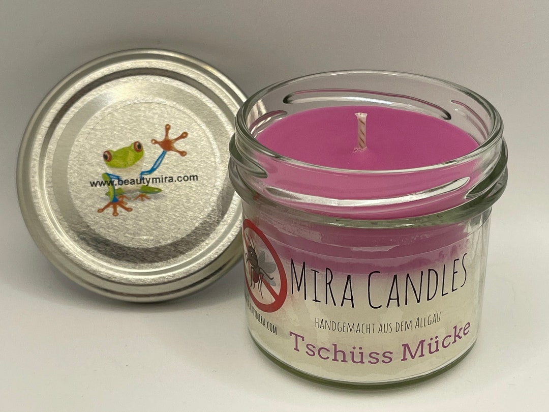 Mira Candles bye Mosquito Scented Candle in Glass, Handmade - Etsy