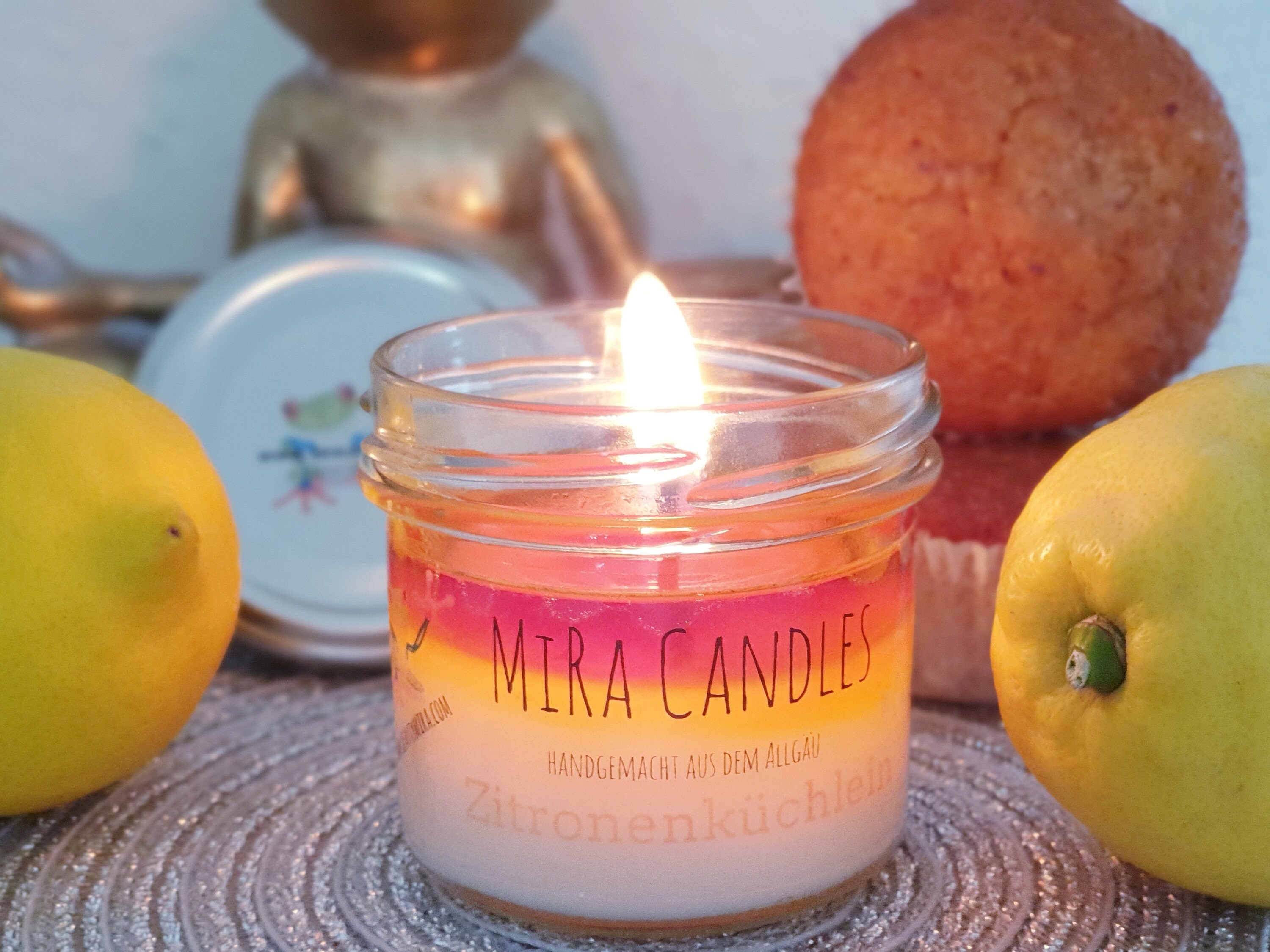 Mira Candles lemon Cake Scented Candle in a Glass, Handmade - Etsy UK