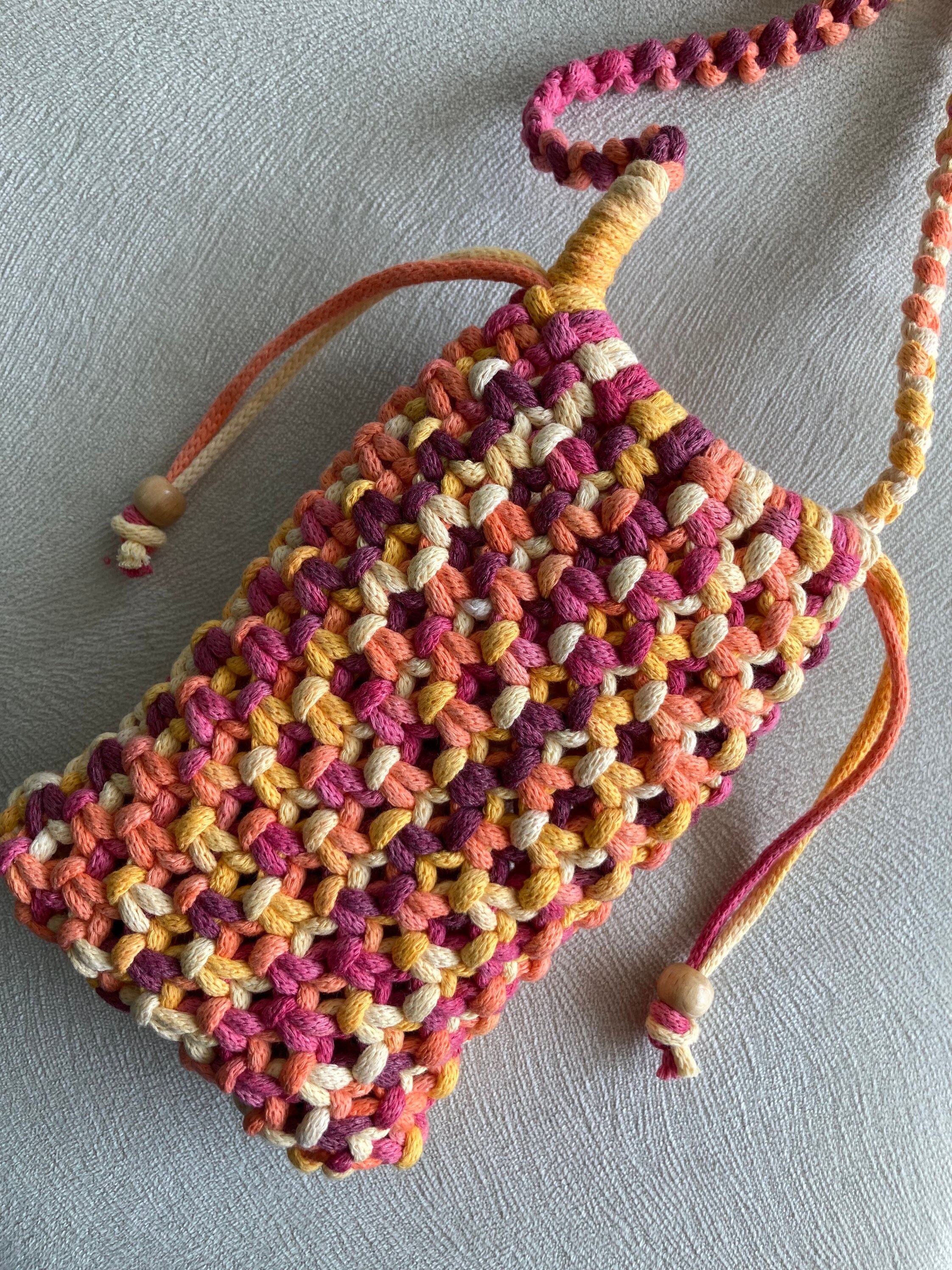 Macrame Multicolor Crossbody Bag Boho Cell Phone Purse - Etsy