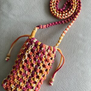 Macrame Multicolor Crossbody Bag Boho Cell Phone Purse Small Shoulder ...