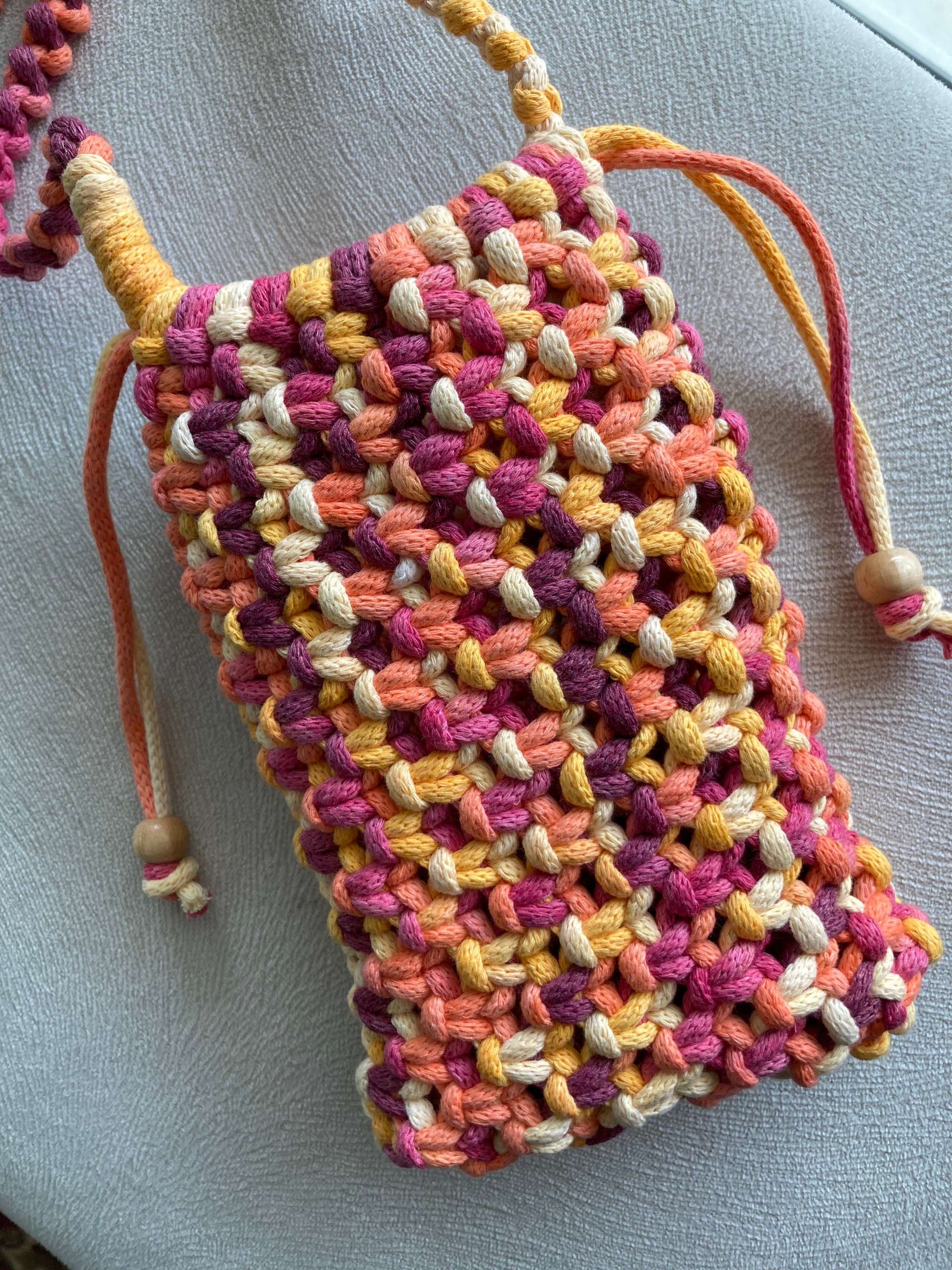 Macrame Multicolor Crossbody Bag Boho Cell Phone Purse - Etsy