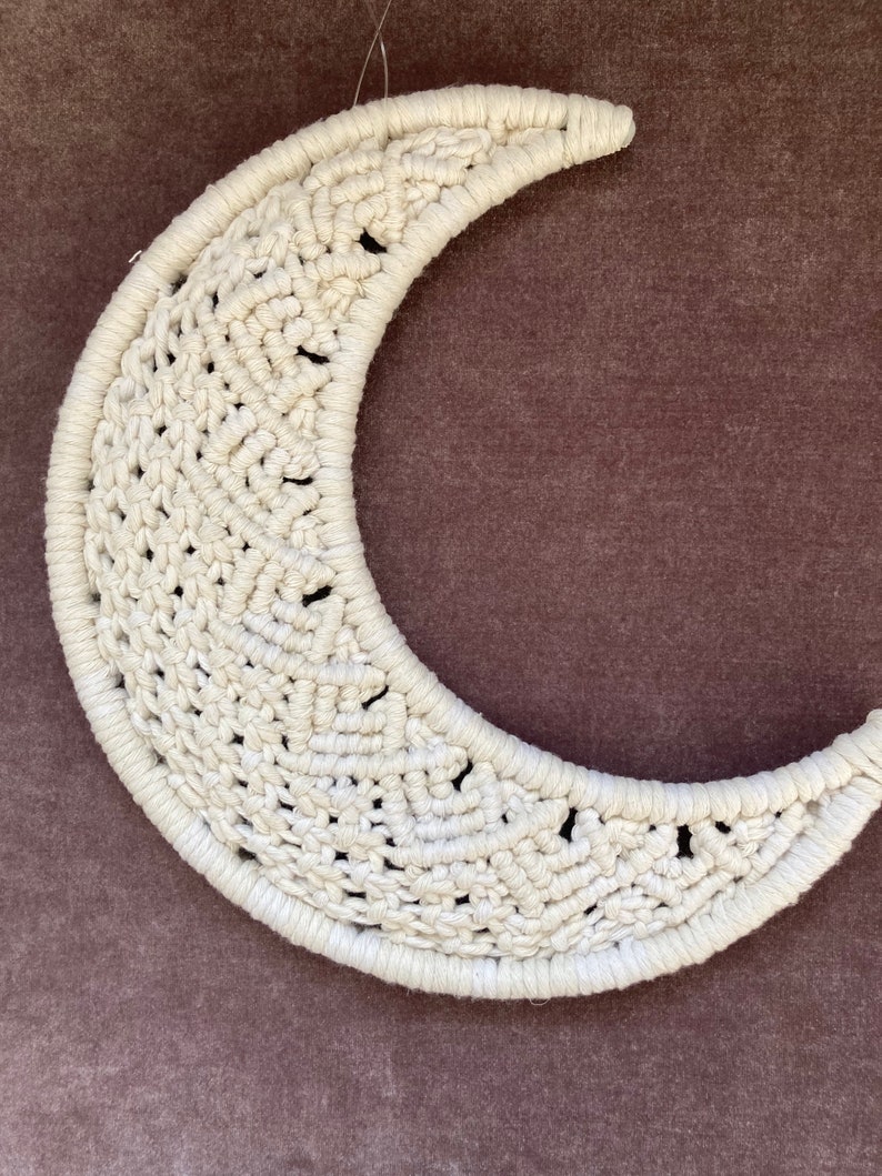 Macrame Moon Crescent Moon handmade Moon Macrame Bedroom - Etsy