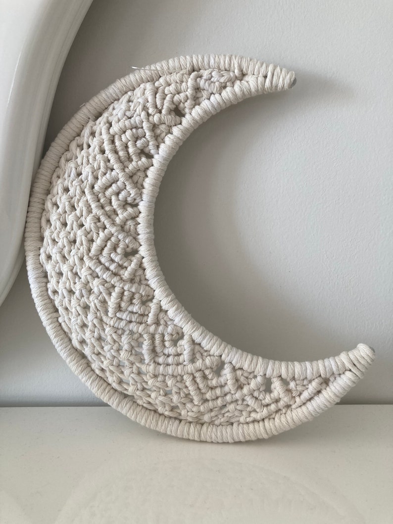 Macrame Moon Crescent Moon handmade Moon Macrame Bedroom - Etsy