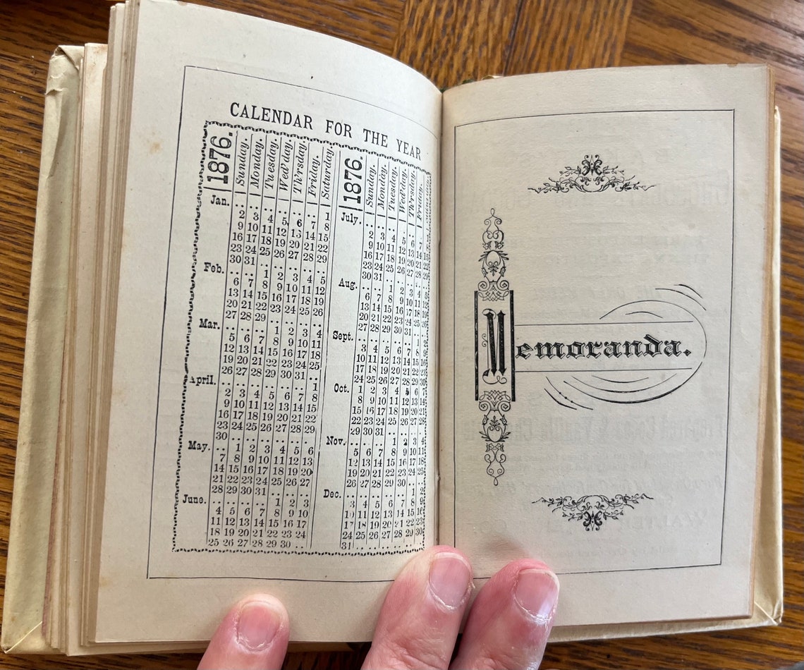 Almost 150 Years Old, Well Preserved Book”the Ladies Almanac for 1876 ...
