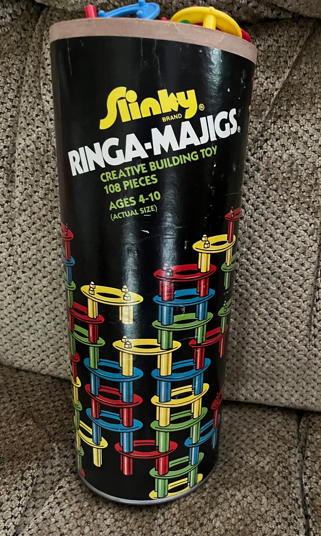 Vintage Slinkybranf Ringa-majigs Original Container With at Least 110 ...