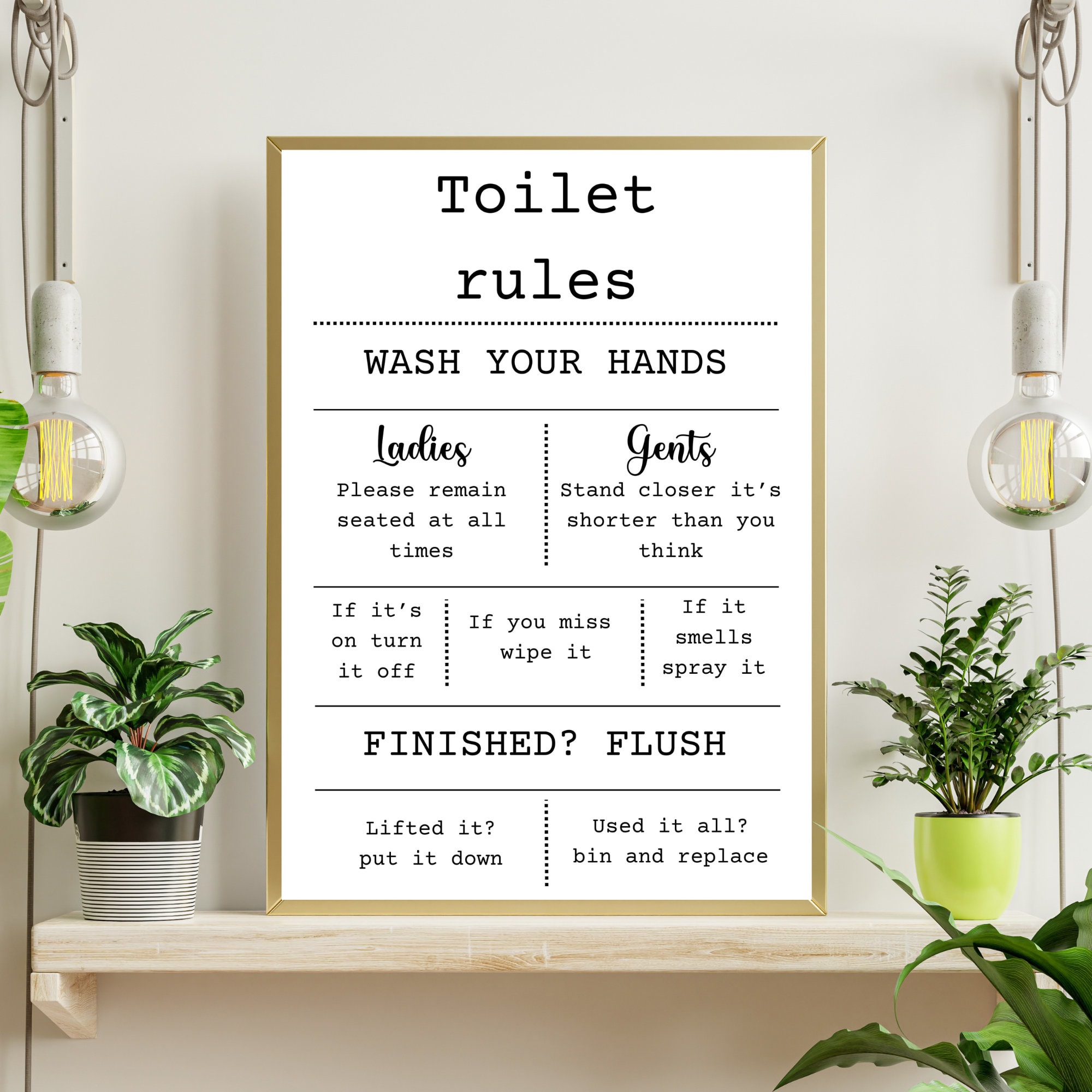 Toilet Rules Printable Digital Download - Etsy