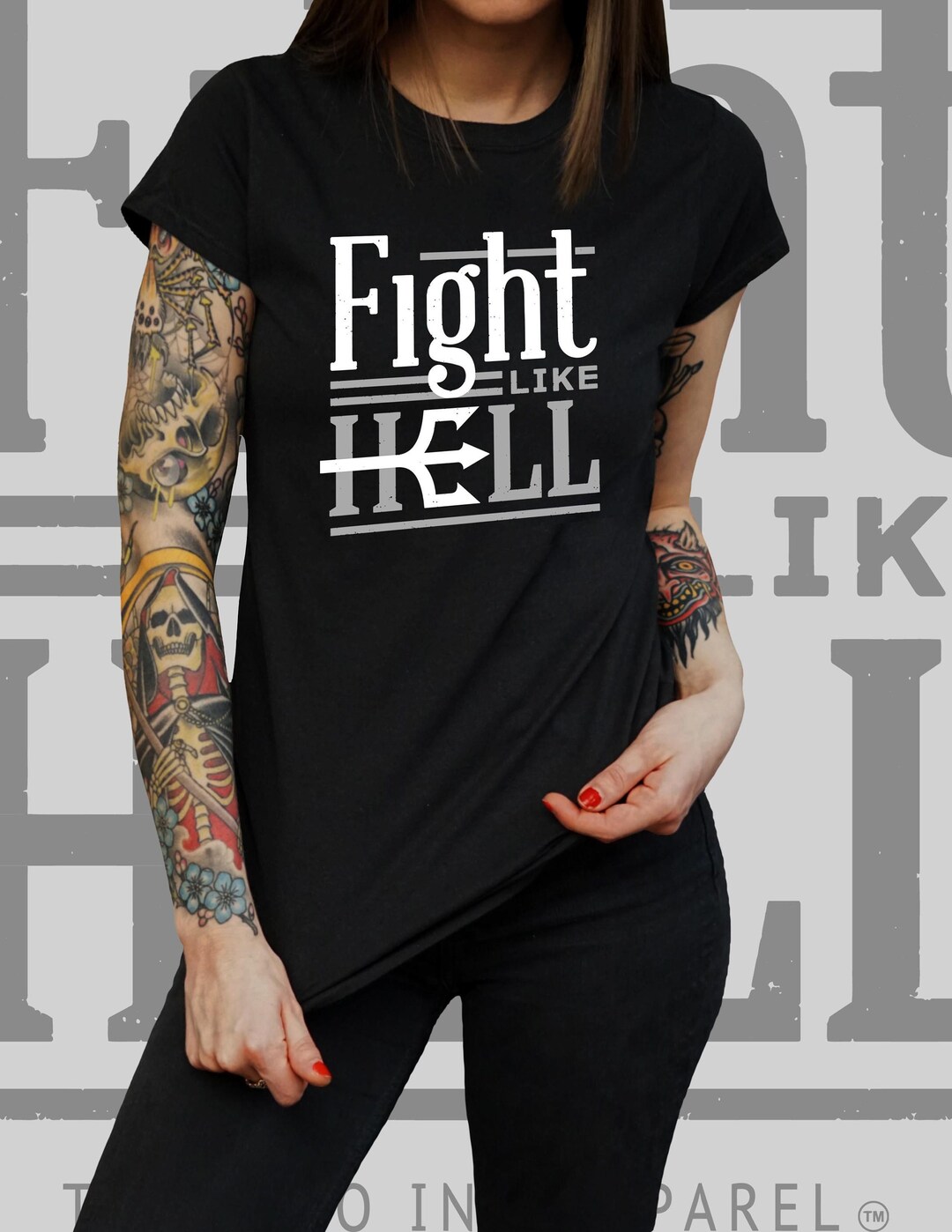 Fight Like Hell Graphic T-shirt Inspirational Quote Shirt - Etsy