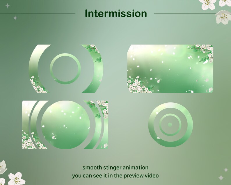 Twitch Overlay Nature Stream Package Green Vtuber Background Cozy ...