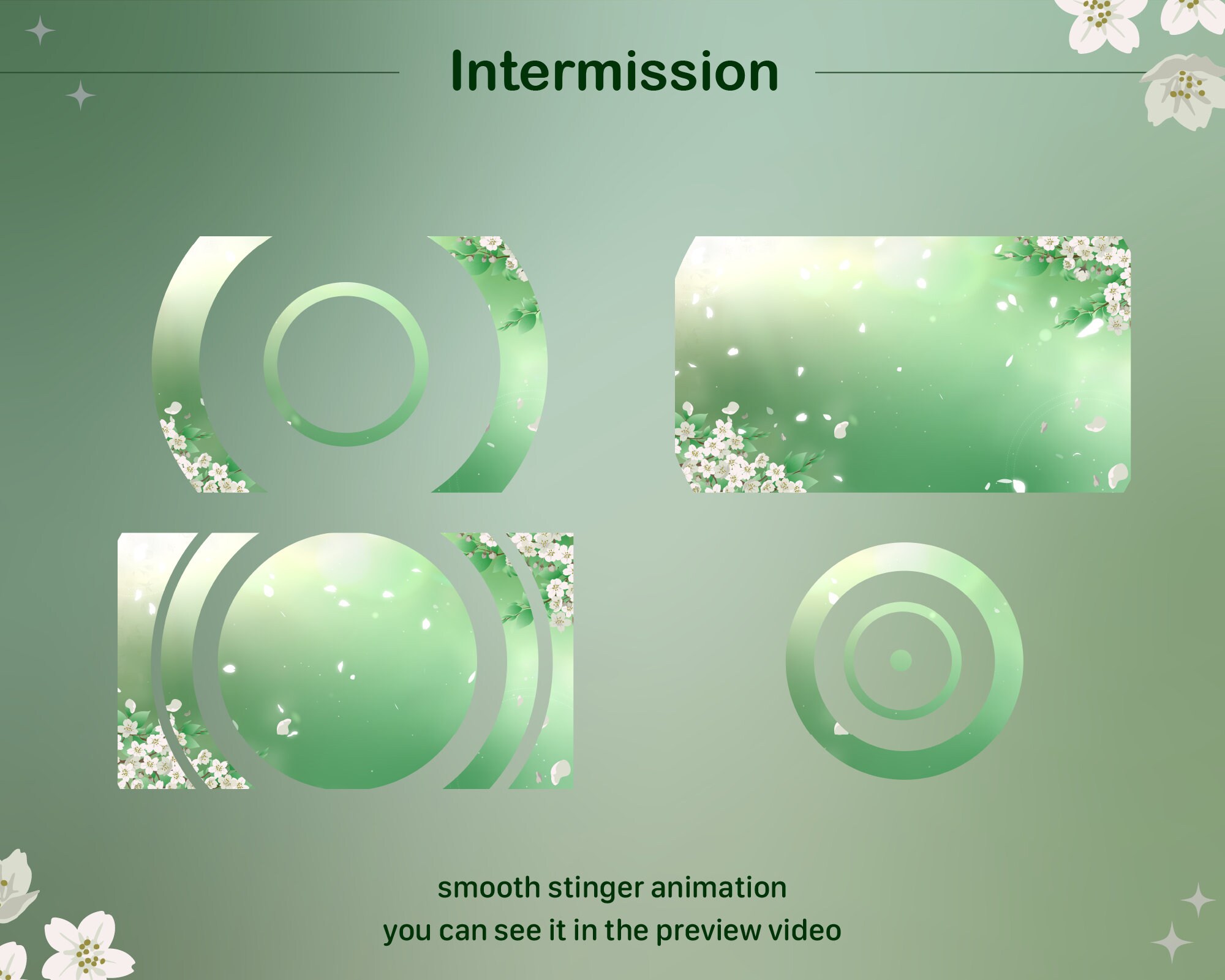 Twitch Overlay Nature Stream Package Green Vtuber Background Cozy ...