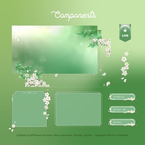 Twitch Overlay Nature | Stream Package Green | Vtuber Background Cozy Forest | Floral Animated ...