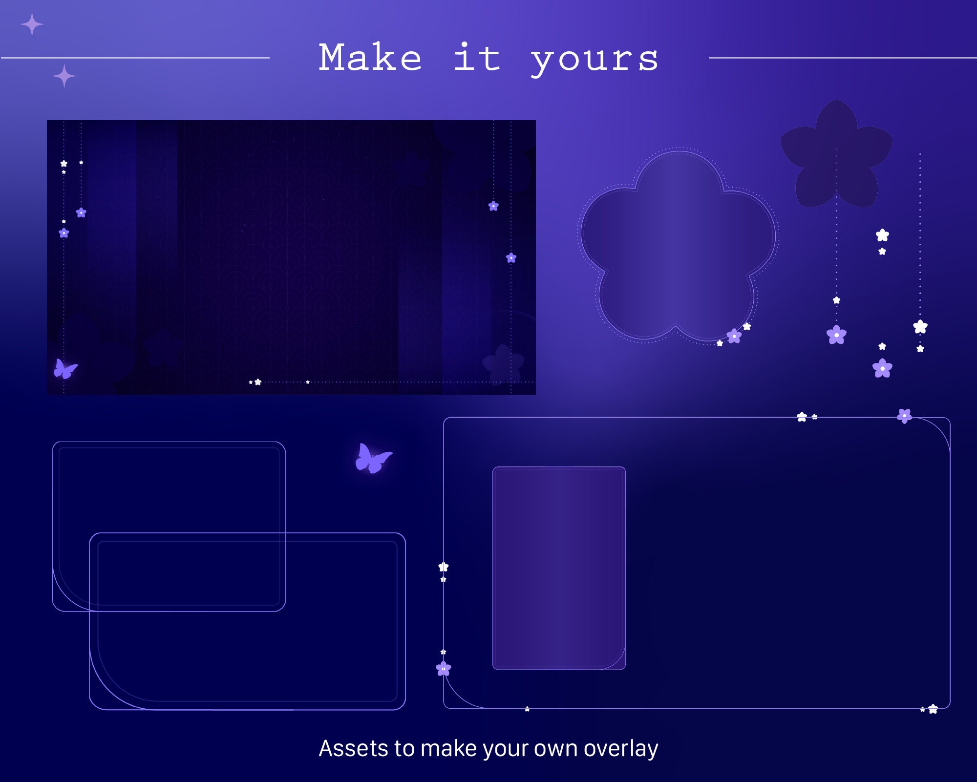 Animated Twitch Overlay Butterfly Dream | Cute Flower Stream Package ...