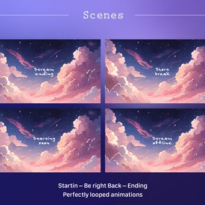 Animated Twitch Overlay Starry Night Cosmic Stars Stream Package ...