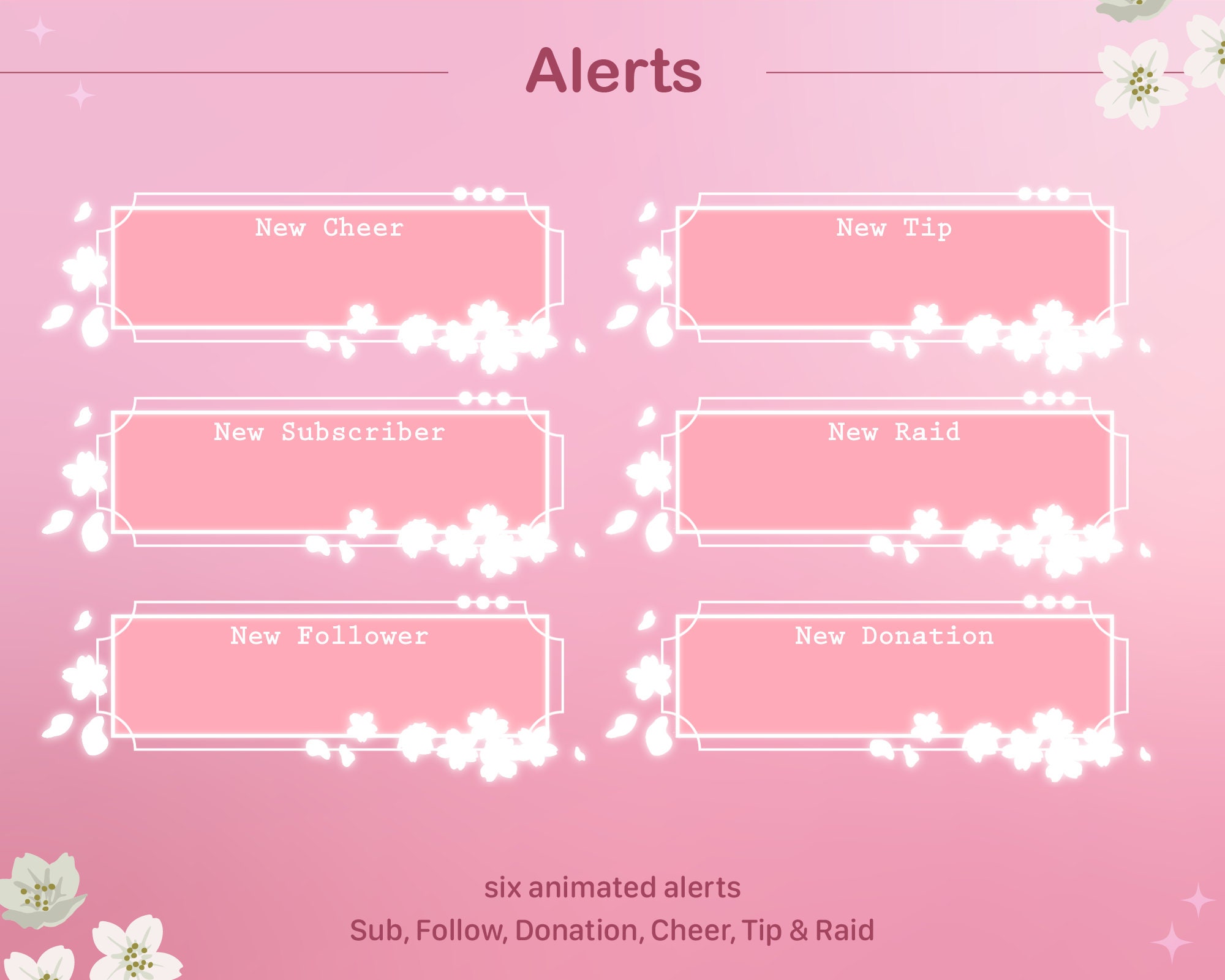 Pink Twitch Overlay Nature | Cozy Garden Vtuber Overlay | Forest Stream ...