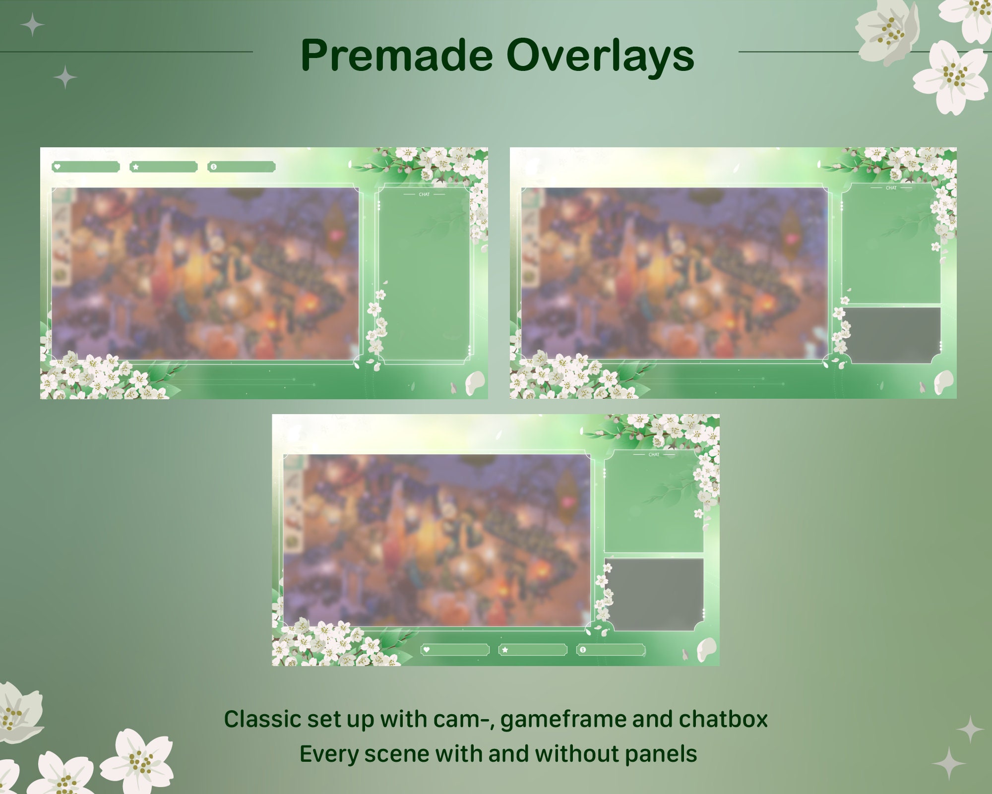 Twitch Overlay Nature Stream Package Green Vtuber - Etsy