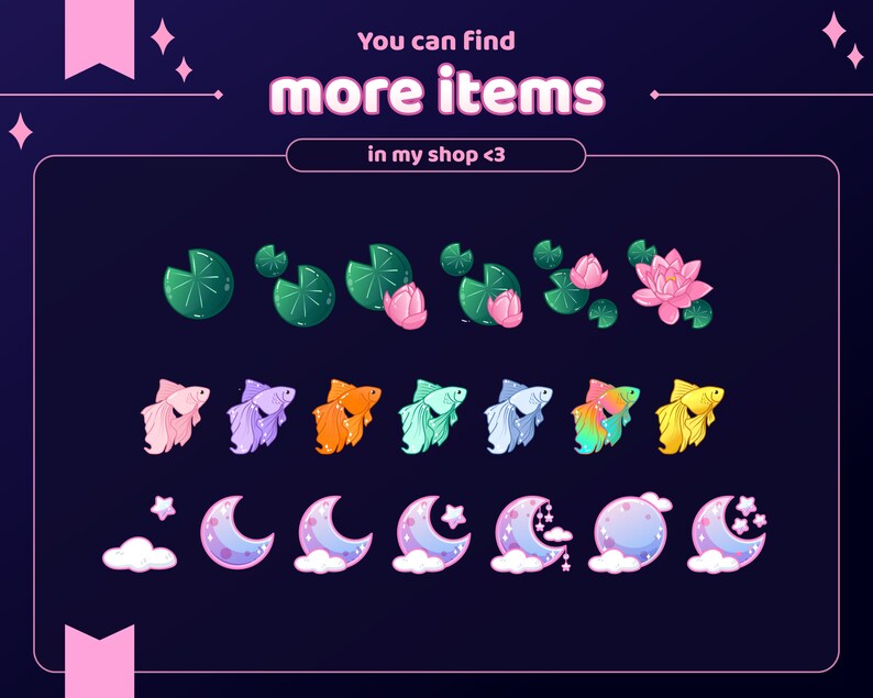 Cute Fish Stream Sub Badges Twitch Pastel Sub Badge Gradient Goldfish ...