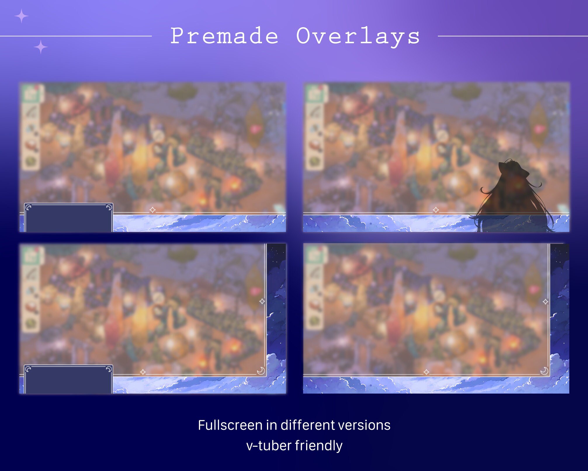 Animated Twitch Overlay Starry Night Dark Blue Cosmic Stars - Etsy UK