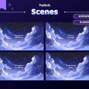 Twitch Animated Scenes Starry Night Cosmic Stars Intermission Screens ...