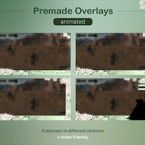 Animated Twitch Overlay Green Nature | Cozy Vtuber Overlay Garden ...