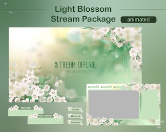 Pink Twitch Overlay Nature Cozy Garden Vtuber Overlay Forest Stream ...