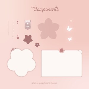 Animated Vtuber Overlay Butterfly Flower Light Beige | Sakura Blossom ...