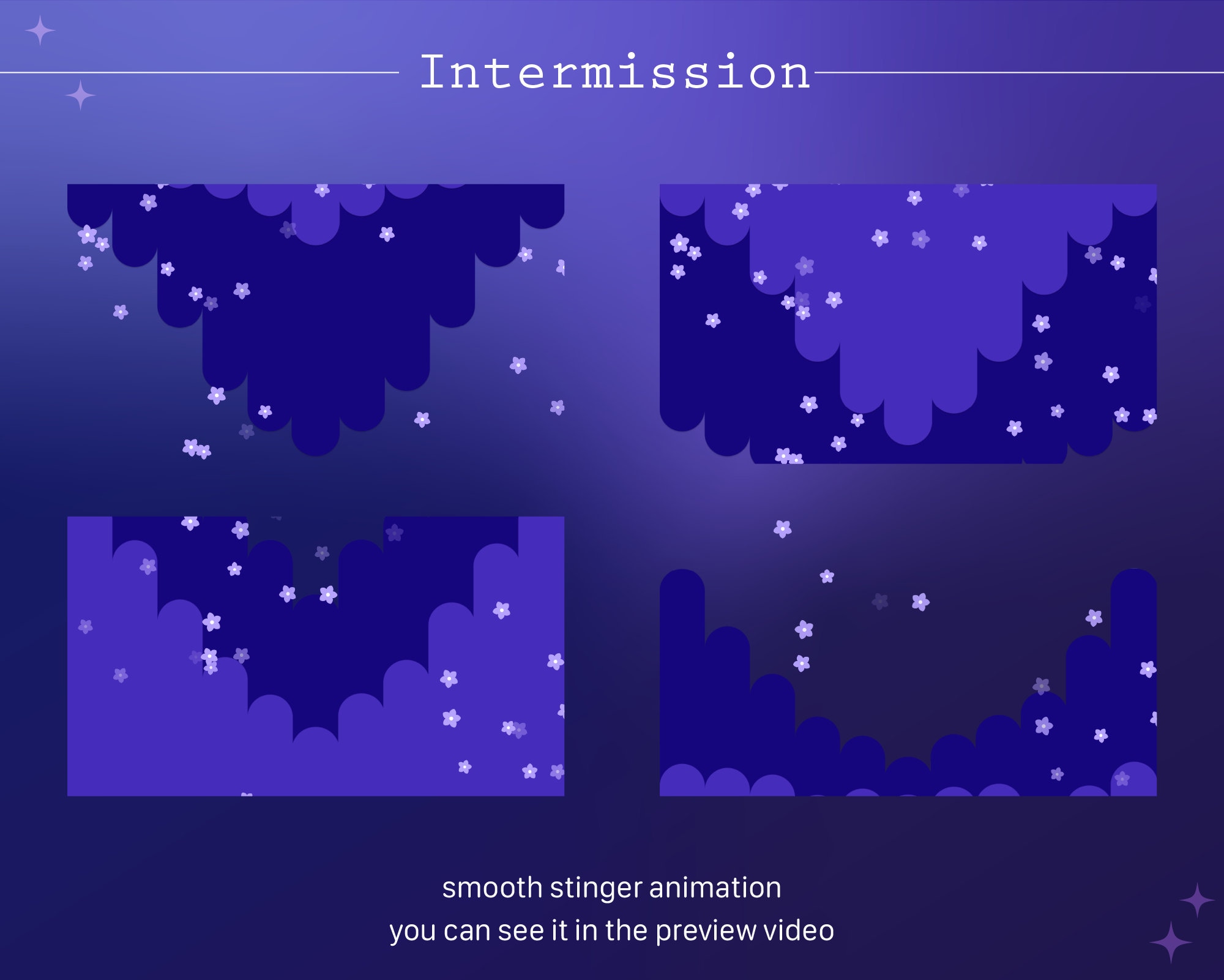 Animated Twitch Overlay Butterfly Dream Cute Flower Stream Package Dark ...