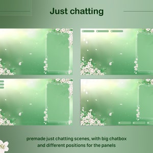 Twitch Overlay Nature Stream Package Green Vtuber Background Cozy Forest Floral Animated Screen ...