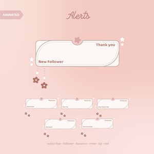 Animated Vtuber Overlay Butterfly Flower Light Beige | Sakura Blossom ...