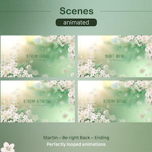 Animated Twitch Overlay Green Nature | Cozy Vtuber Overlay Garden ...
