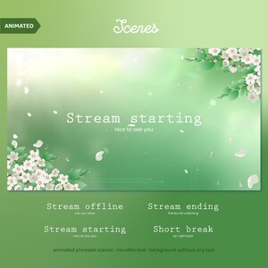 Twitch Overlay Nature | Stream Package Green | Vtuber Background Cozy ...