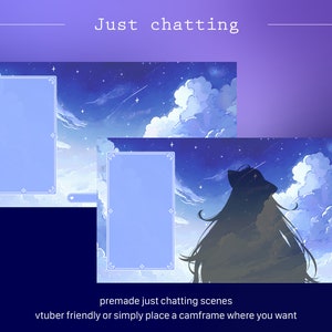 Animated Twitch Overlay Starry Night Light Blue Cosmic Stars Stream ...