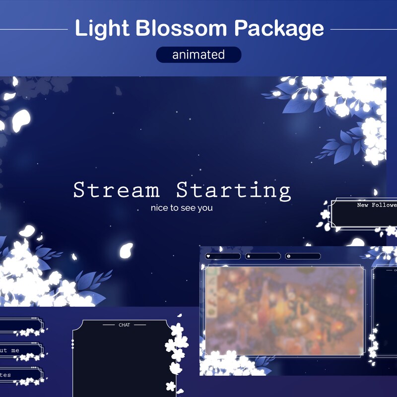 Vtuber Overlay Blue White - Etsy