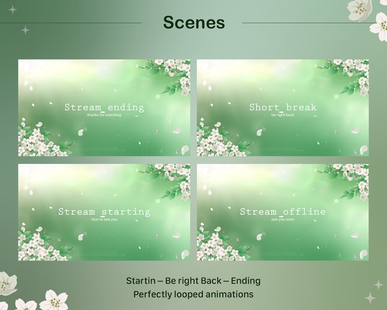 Twitch Overlay Nature Stream Package Green Vtuber - Etsy