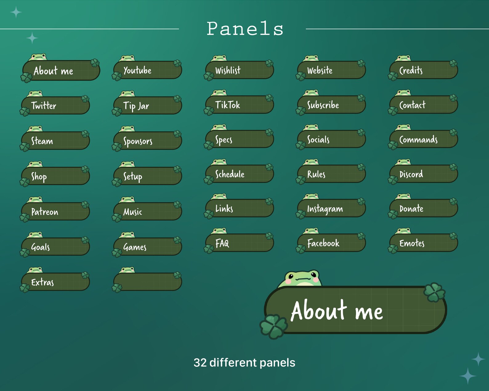 Cute Frog Overlay | Animated Stream Overlay | Vtuber Twitch Package ...