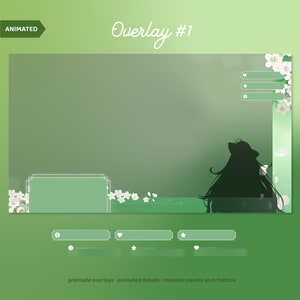 Twitch Overlay Nature | Stream Package Green | Vtuber Background Cozy Forest | Floral Animated ...