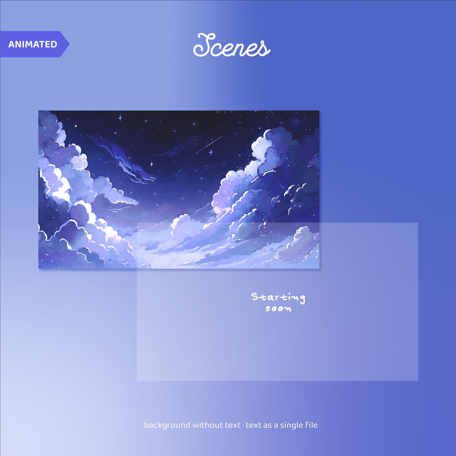 Twitch Animated Scenes Starry Night | Cosmic Stars Intermission Screens ...