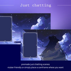 Animated Twitch Overlay Starry Night Dark Blue Cosmic Stars Stream ...